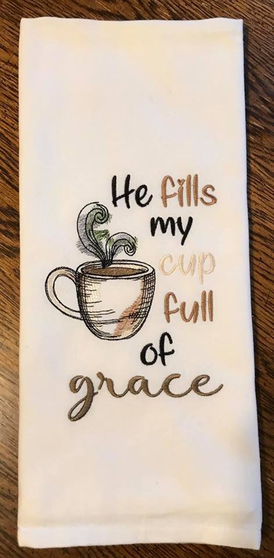 He Fills My Cup Full of Grace With Watercolor Coffee Cup - Etsy