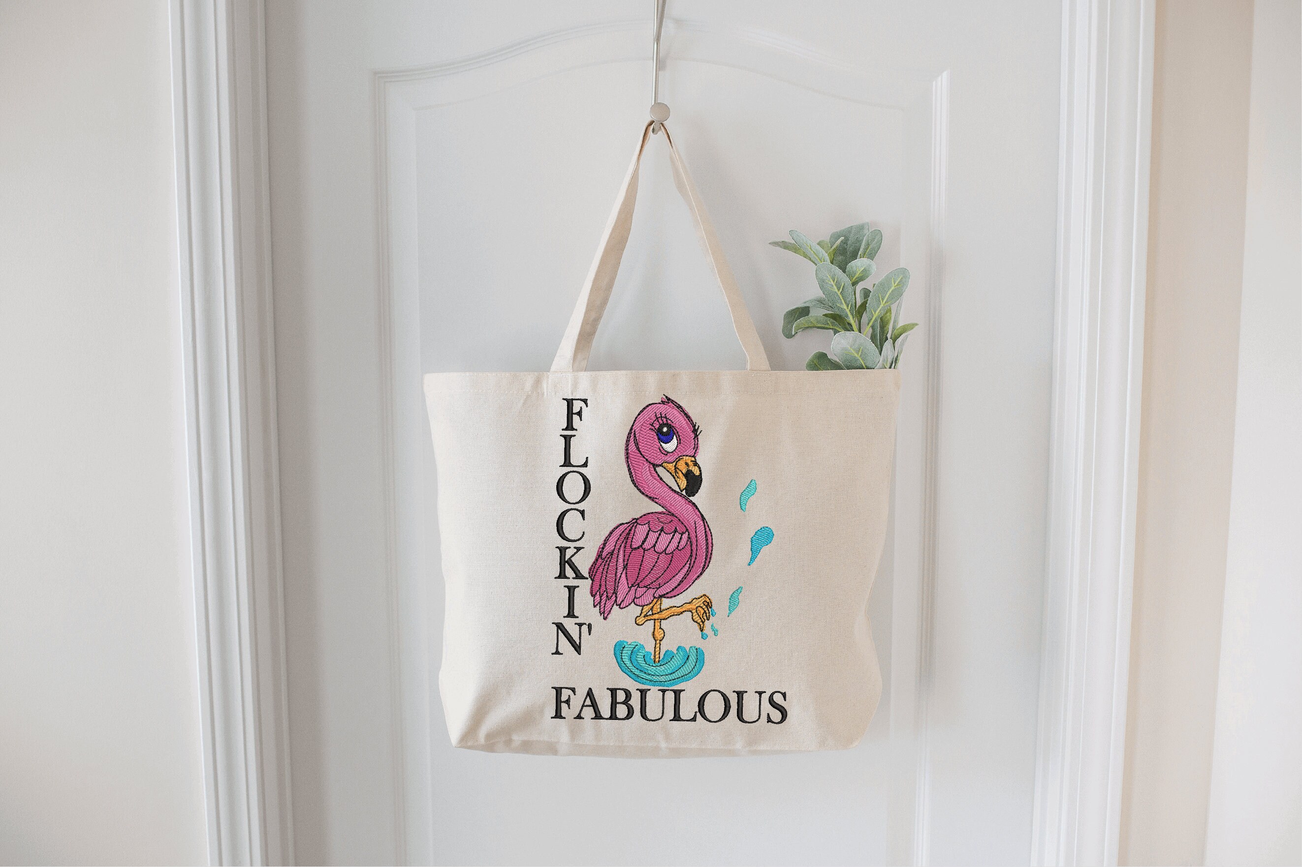 Flockin' Fabulous Flamingo Sketch Filled Embroidery Design- Available ...