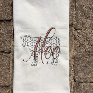 Cow Chicken Wire Embroidery Design Available Sizes 8x12 6x10 5x7 4x4 ...