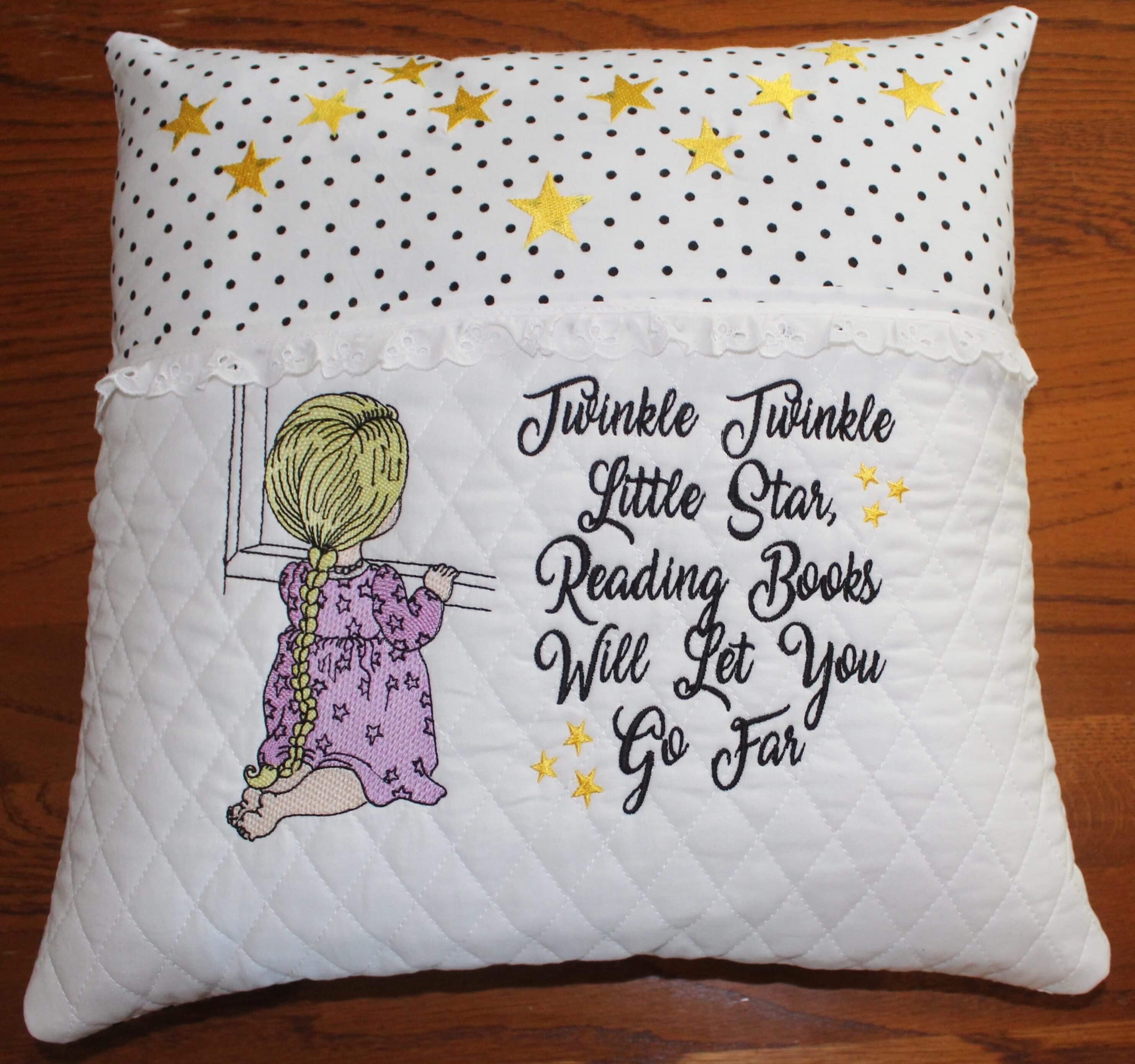Twinkle Little Star Reading Books Saying and Girl Gazing - Etsy
