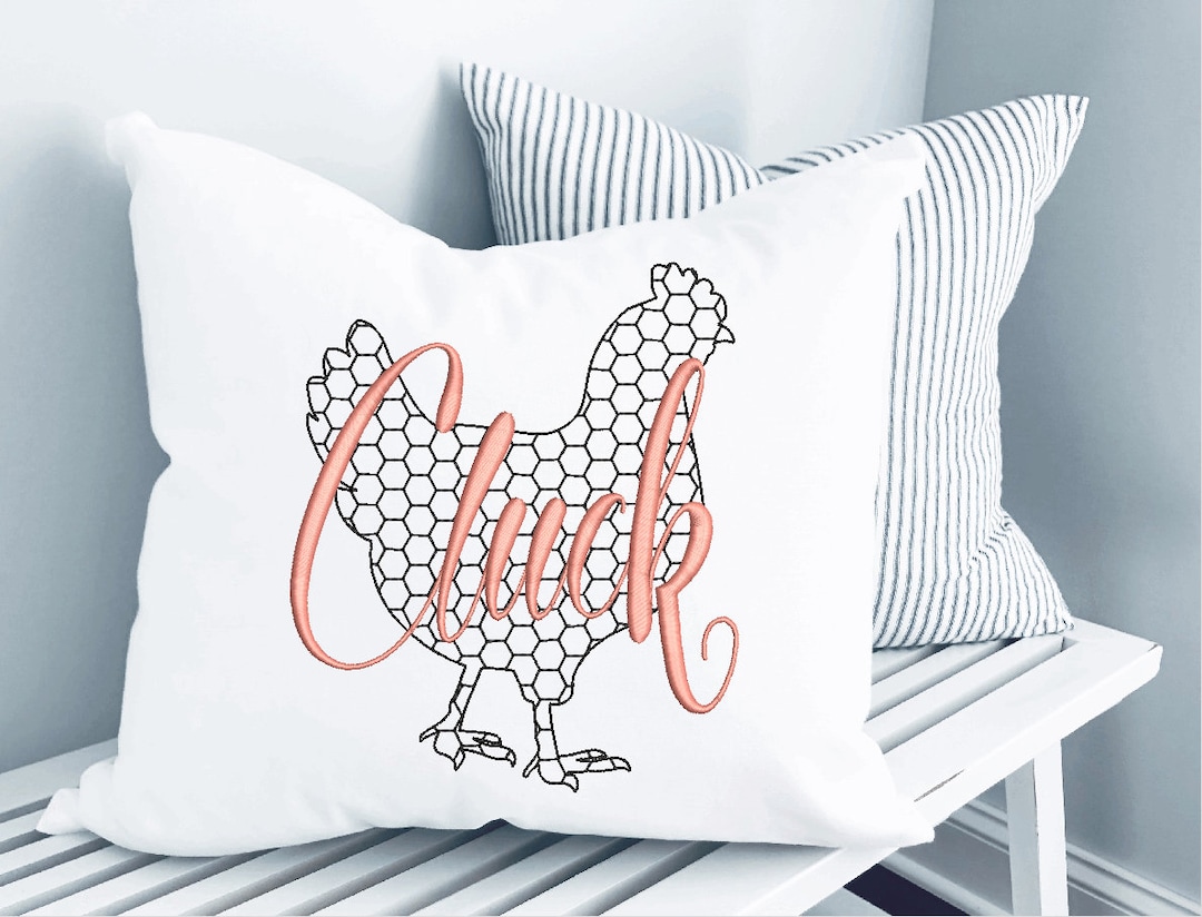 Chicken Cluck Chicken Wire Embroidery Design- Available Sizes 8x12 6x10 ...