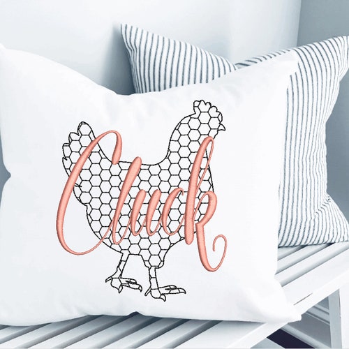 Chicken Cluck Chicken Wire Embroidery Design Available Sizes - Etsy