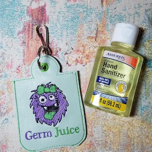 In the Hoop Girl Germ Juice Sanitizer Holder Embroidery Design ...