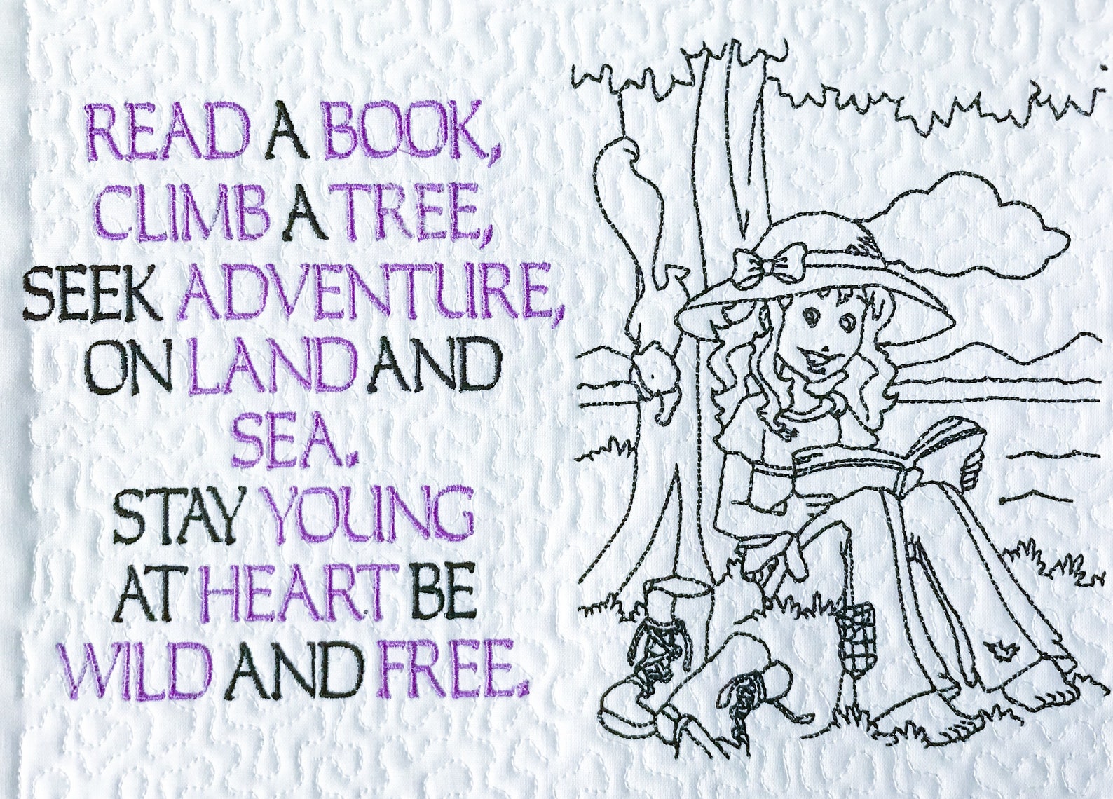 Girl Reading Read a Book Climb a Tree Seek Adventure on Land - Etsy