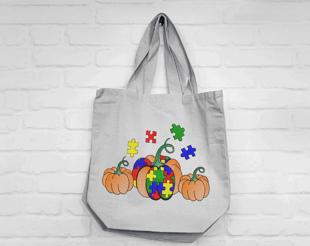 Autism Pumpkins Sketch Filled Embroidery Design- Available Sizes 6x10 ...