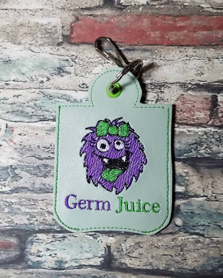 In the Hoop Girl Germ Juice Sanitizer Holder Embroidery - Etsy