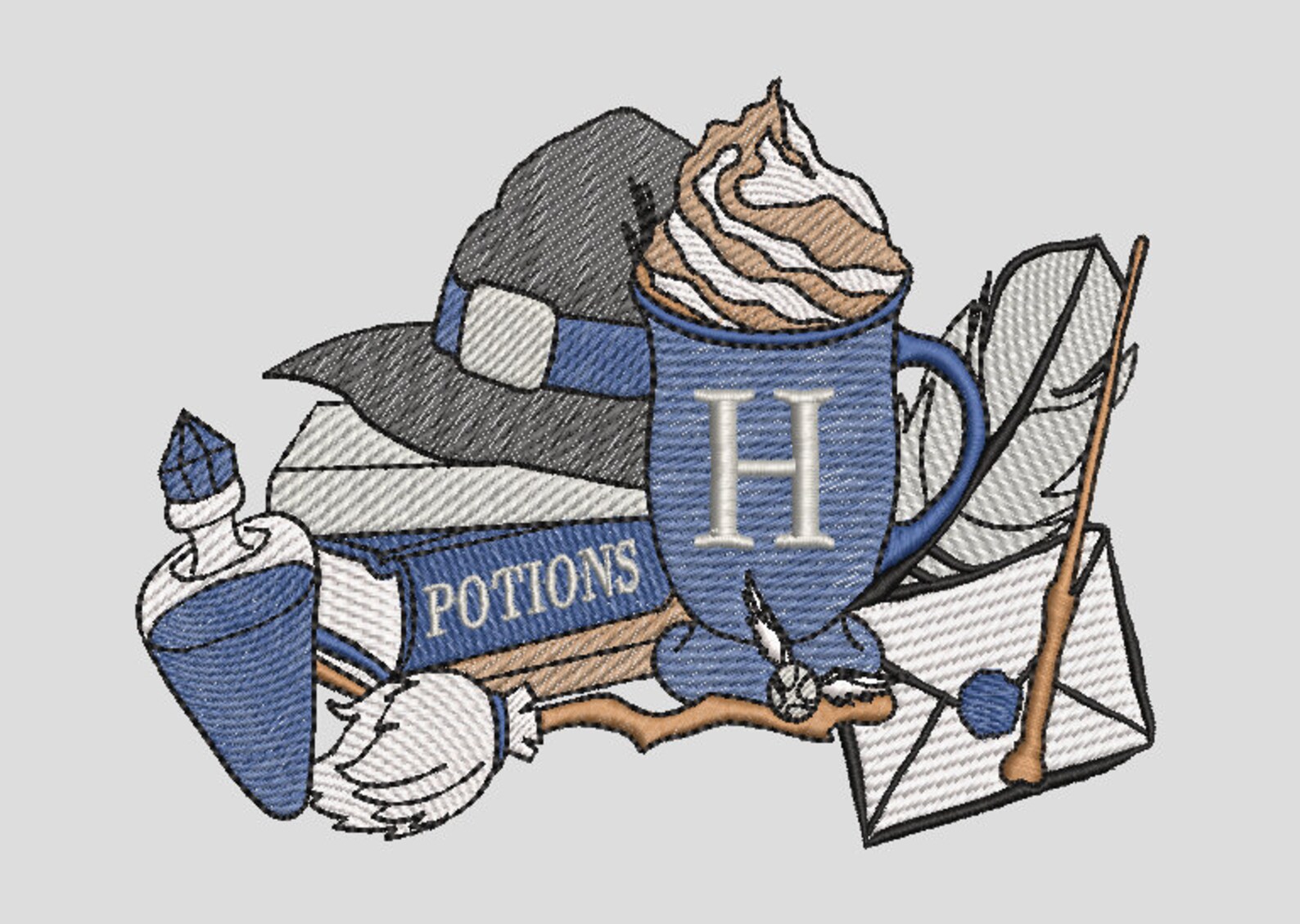 Blue Wizard Books With Broom Wand And Potion Embroidery Etsy blue-wizard-books-with-broom-wand-and-potion-embroidery-etsy