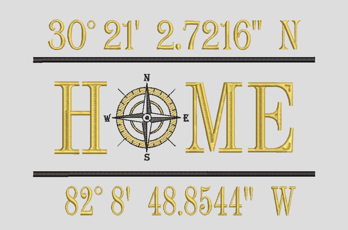 Home Nautical Compass Embroidery Design Size Available 8x12 - Etsy