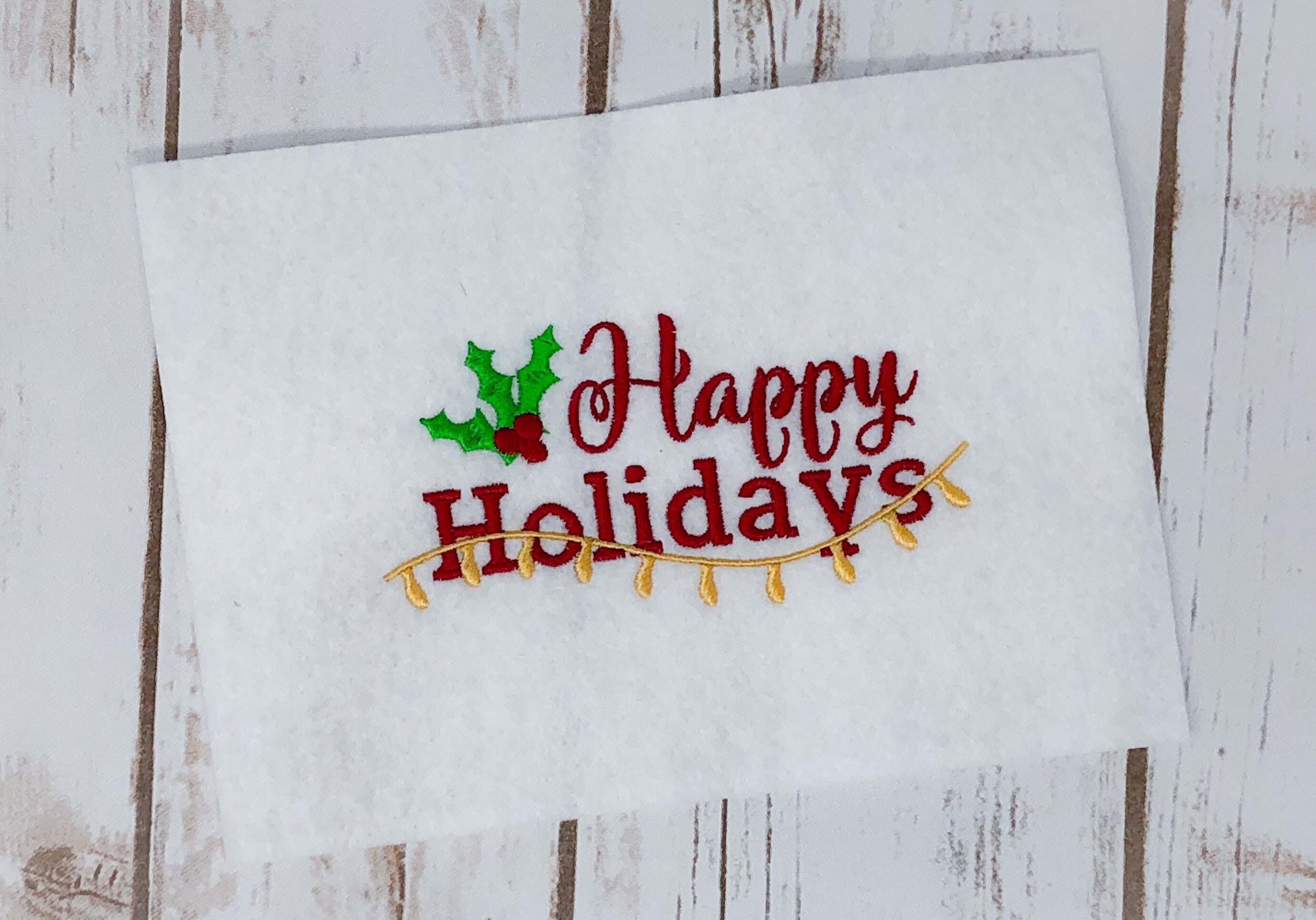 Happy Holidays Embroidery Design Available Sizes 6x10 5x7 4x4 - Etsy