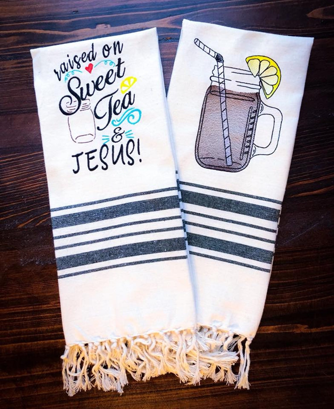 Raised on Sweet Tea & Jesus and Sweet Tea Mason Jar Embroidery Design ...
