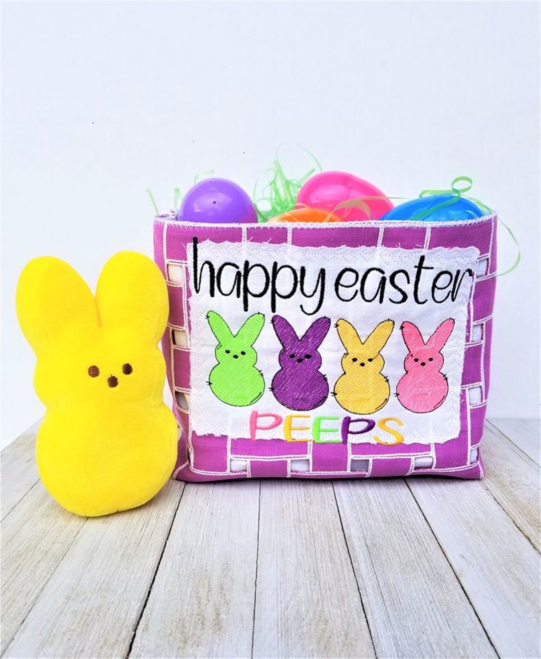Happy Easter Peeps Sketch Filled Embroidery Design- Available Sizes ...