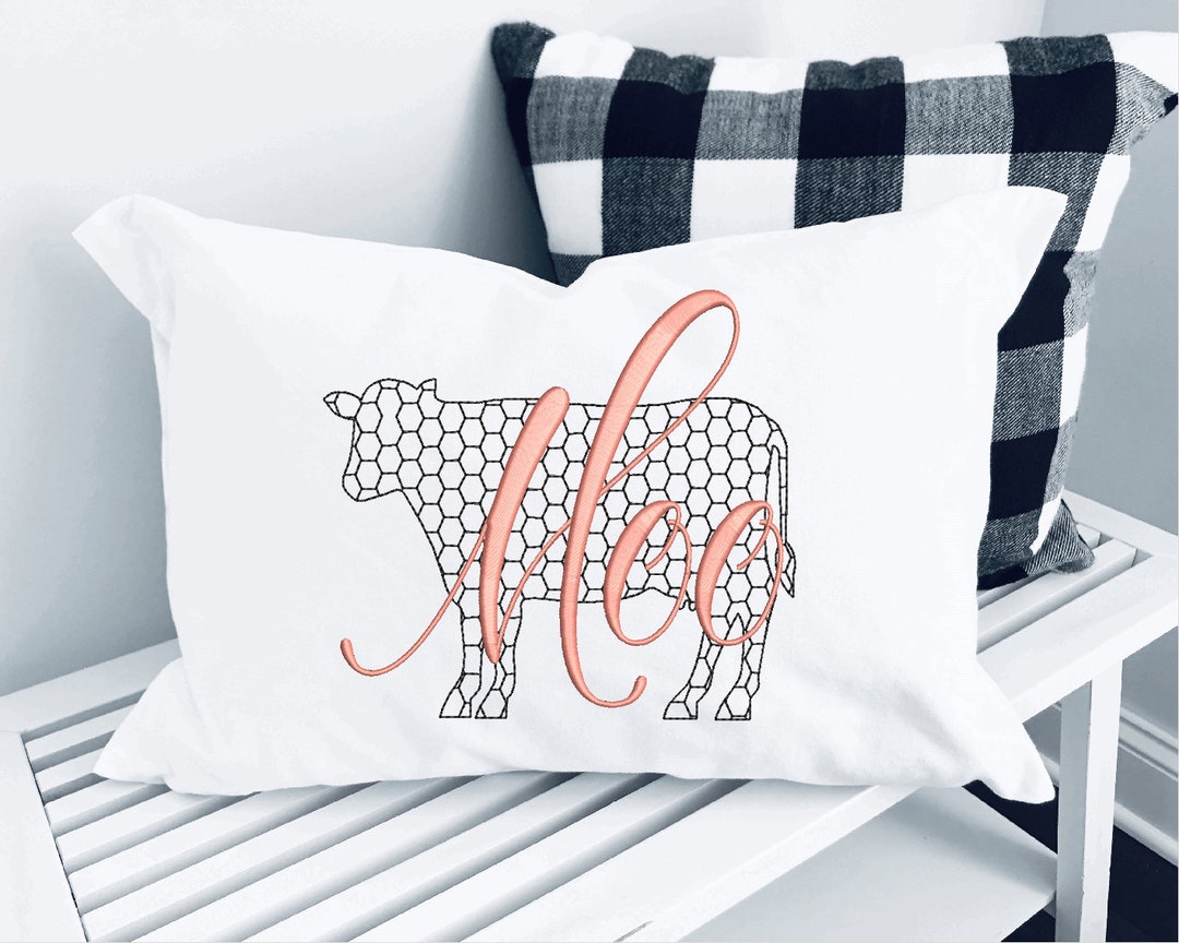 Cow Chicken Wire Embroidery Design Available Sizes 8x12 6x10 5x7 4x4 ...