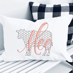 Cow Chicken Wire Embroidery Design Available Sizes 8x12 6x10 - Etsy