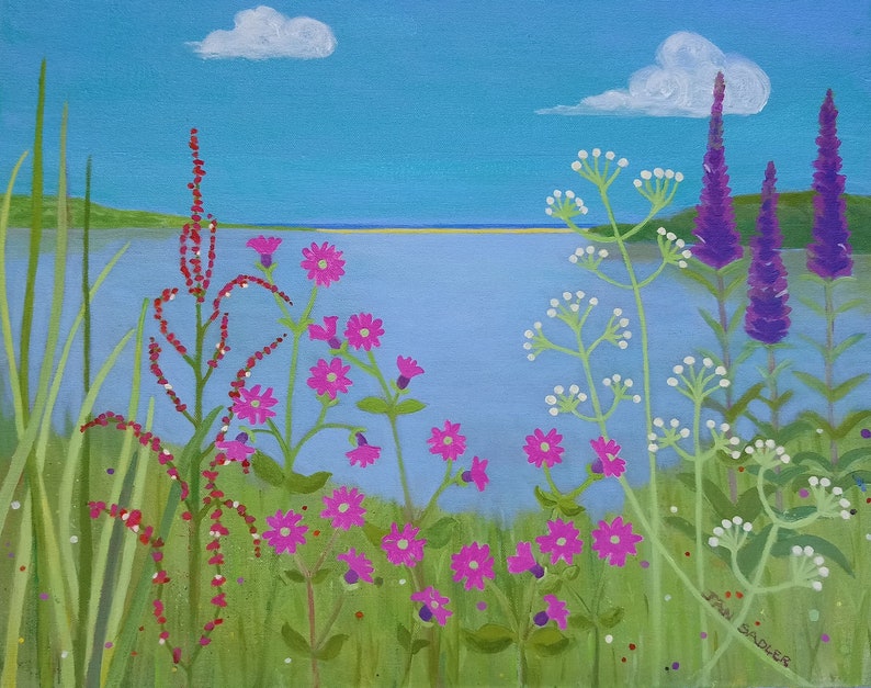 PRINT: Summer at Loe Bar and Loe Pool Cornwall. - Etsy