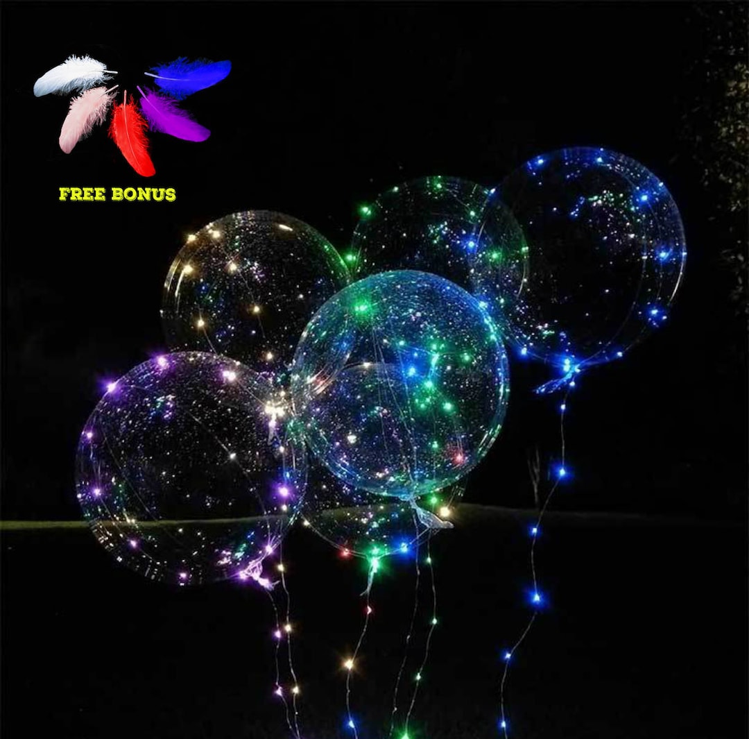 Led Balloons Helium Balloons Transparent With 3 Meters Colorful LED ...