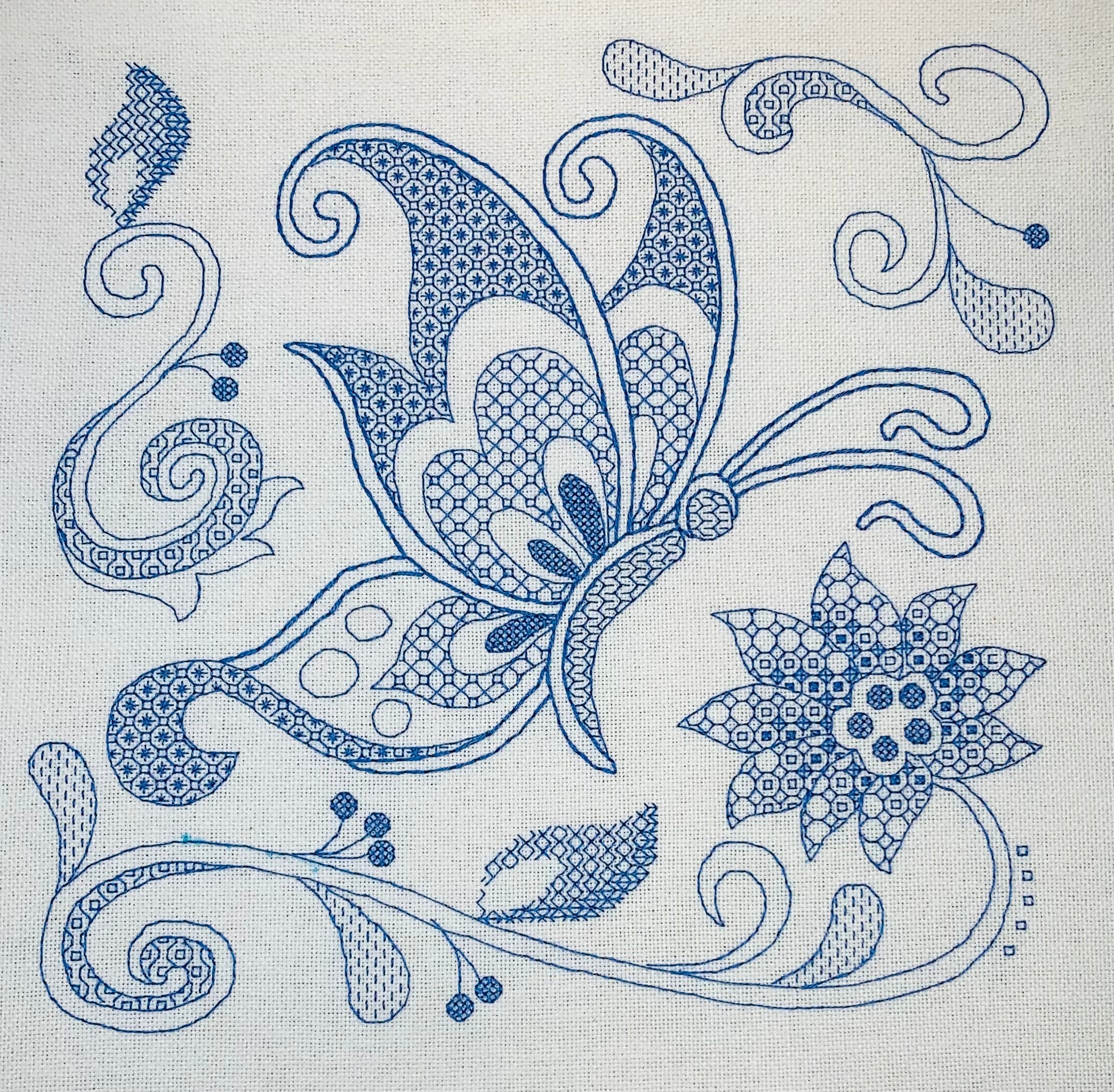 Whimsy Butterfly 14 Count Blackwork Pattern, Needlework Butterfly - Etsy