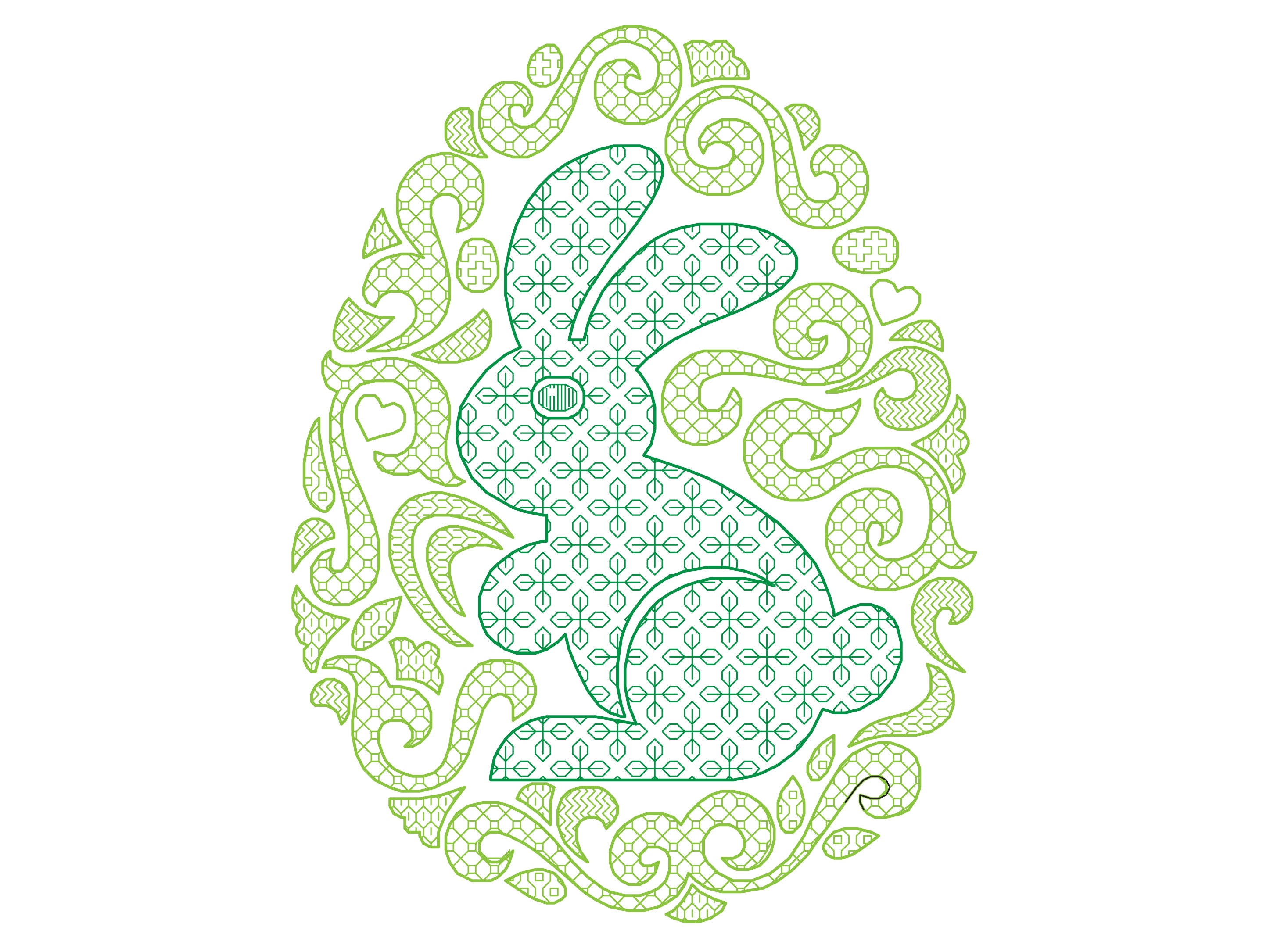 Blackwork Easter Egg 14 Count Blackwork Pattern, Needlework Easter Bunny - Etsy