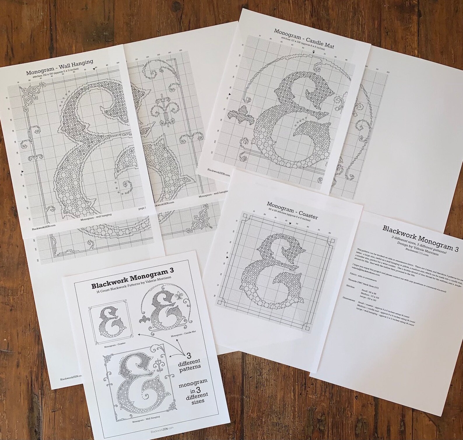 Blackwork Monogram Alphabet Bundle Letters A to Z - Etsy