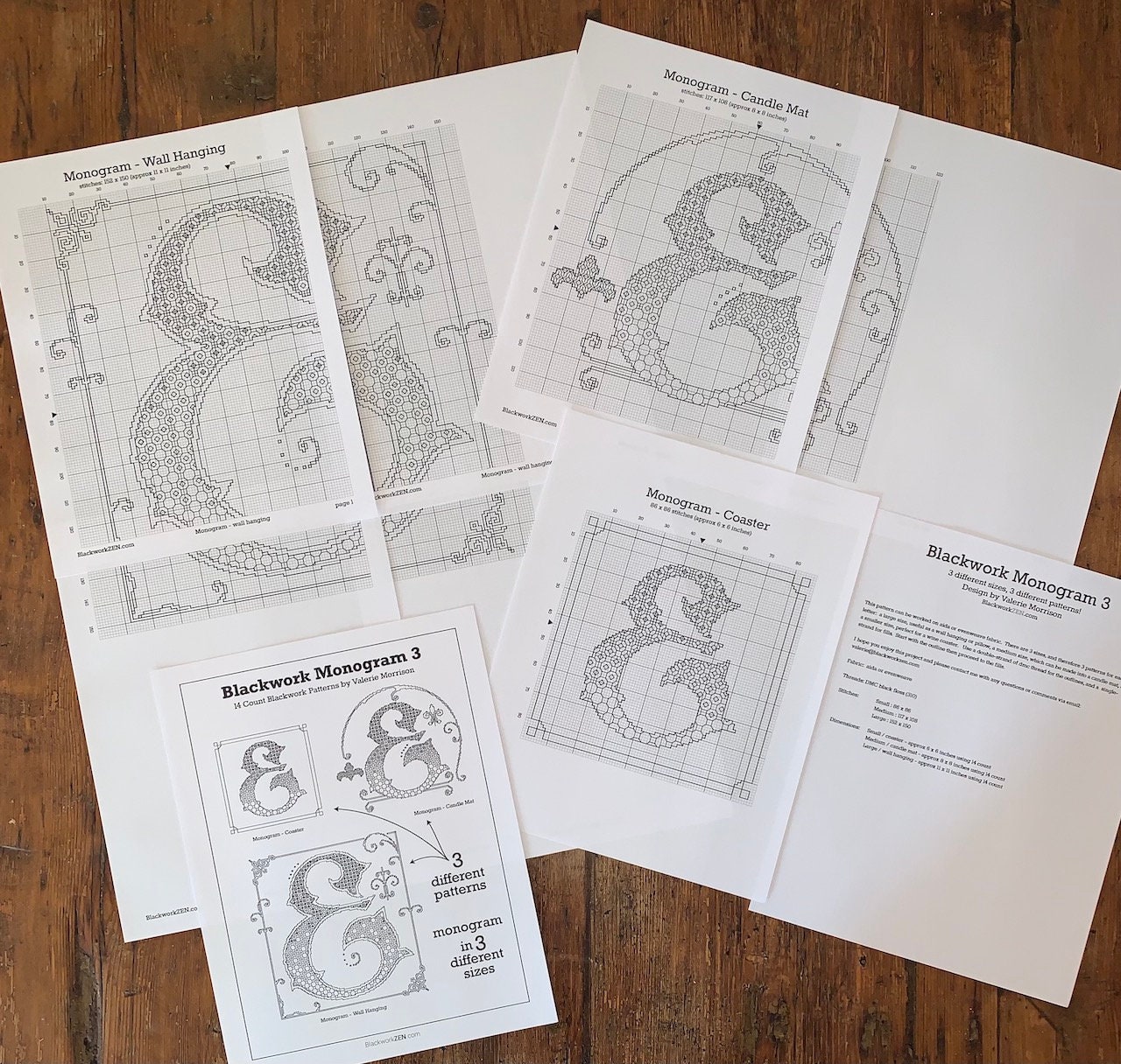 Blackwork Monogram Alphabet Bundle Letters A to Z - Etsy