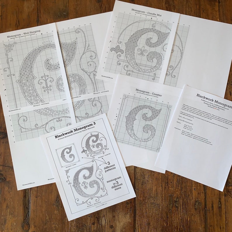 Blackwork Monogram Alphabet Bundle Letters A to Z - Etsy