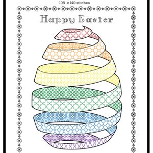 Happy Easter Blackwork Needlework Pattern - Etsy