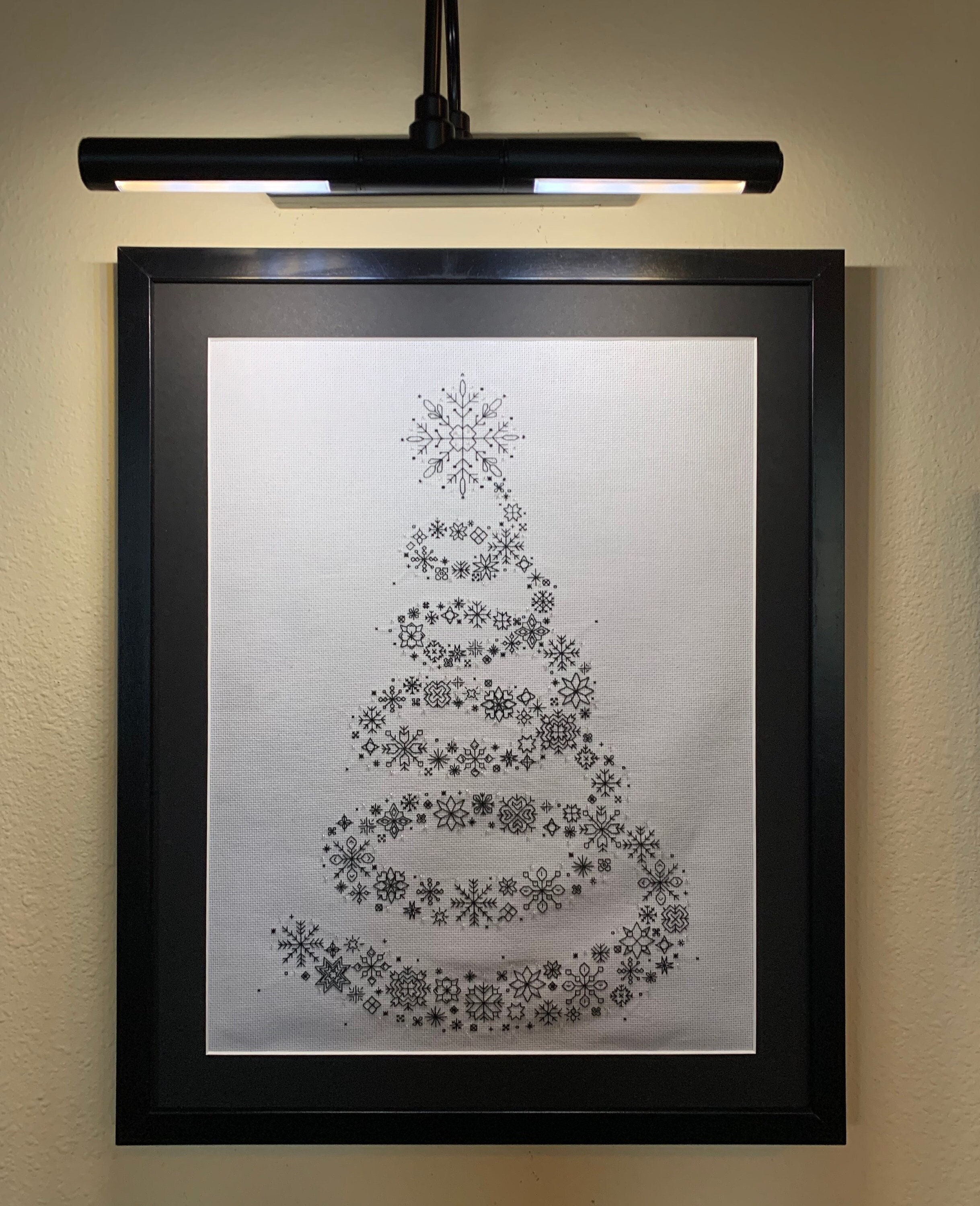 14 Count Snowflake Christmas Tree Blackwork Pattern - Etsy UK