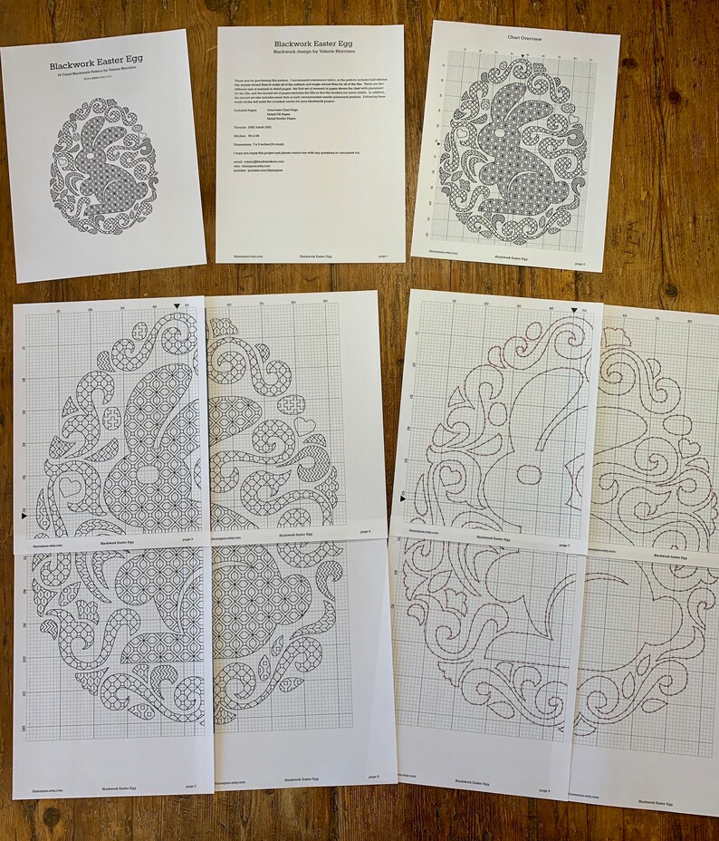 Blackwork Easter Egg 14 Count Blackwork Pattern, Needlework Easter Bunny - Etsy