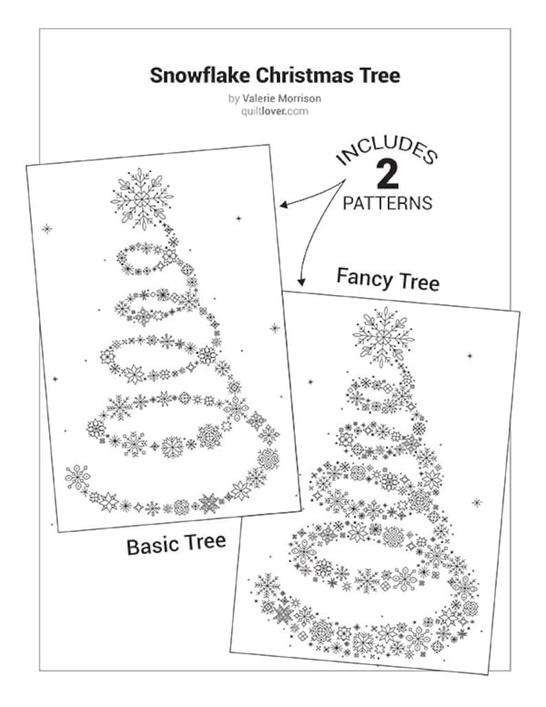 14 Count Snowflake Christmas Tree Blackwork Pattern - Etsy