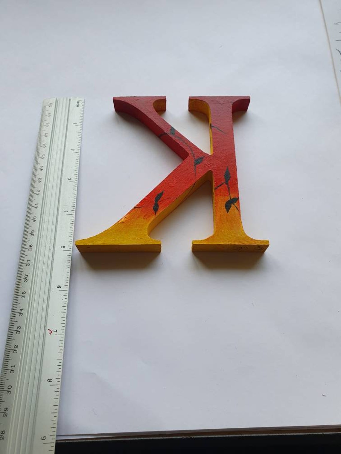 Painted Wood Letter K/ Large Wood Letters/ Decorative Letter/ Wood ...
