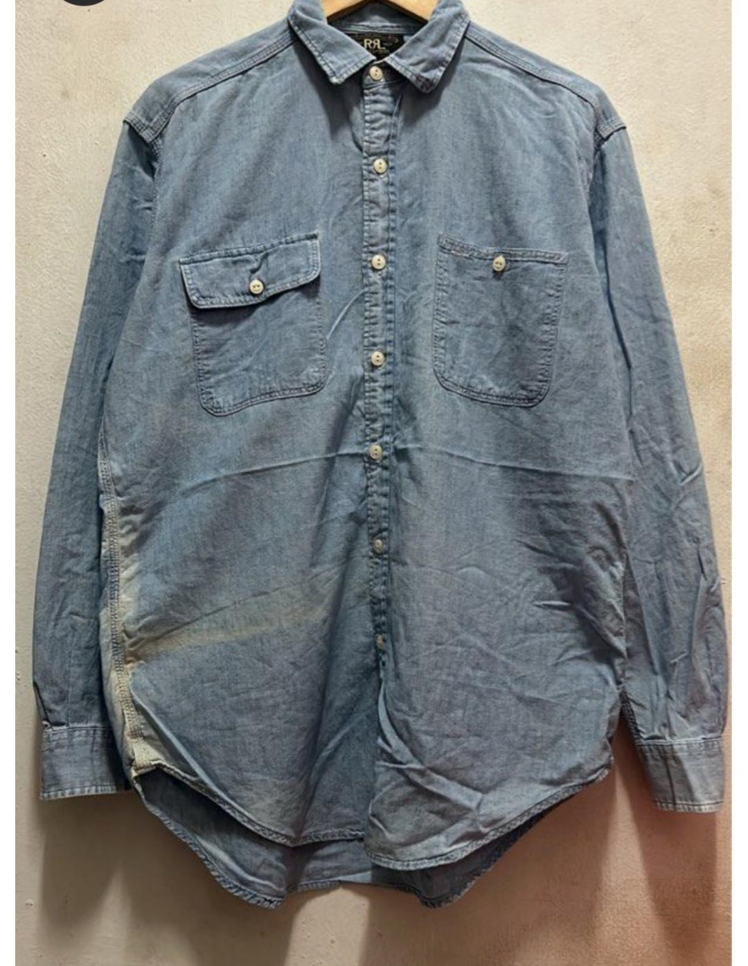 RRL Double RL Cat Eye Button Chambray 40s Us Army Style Made in USA - Etsy