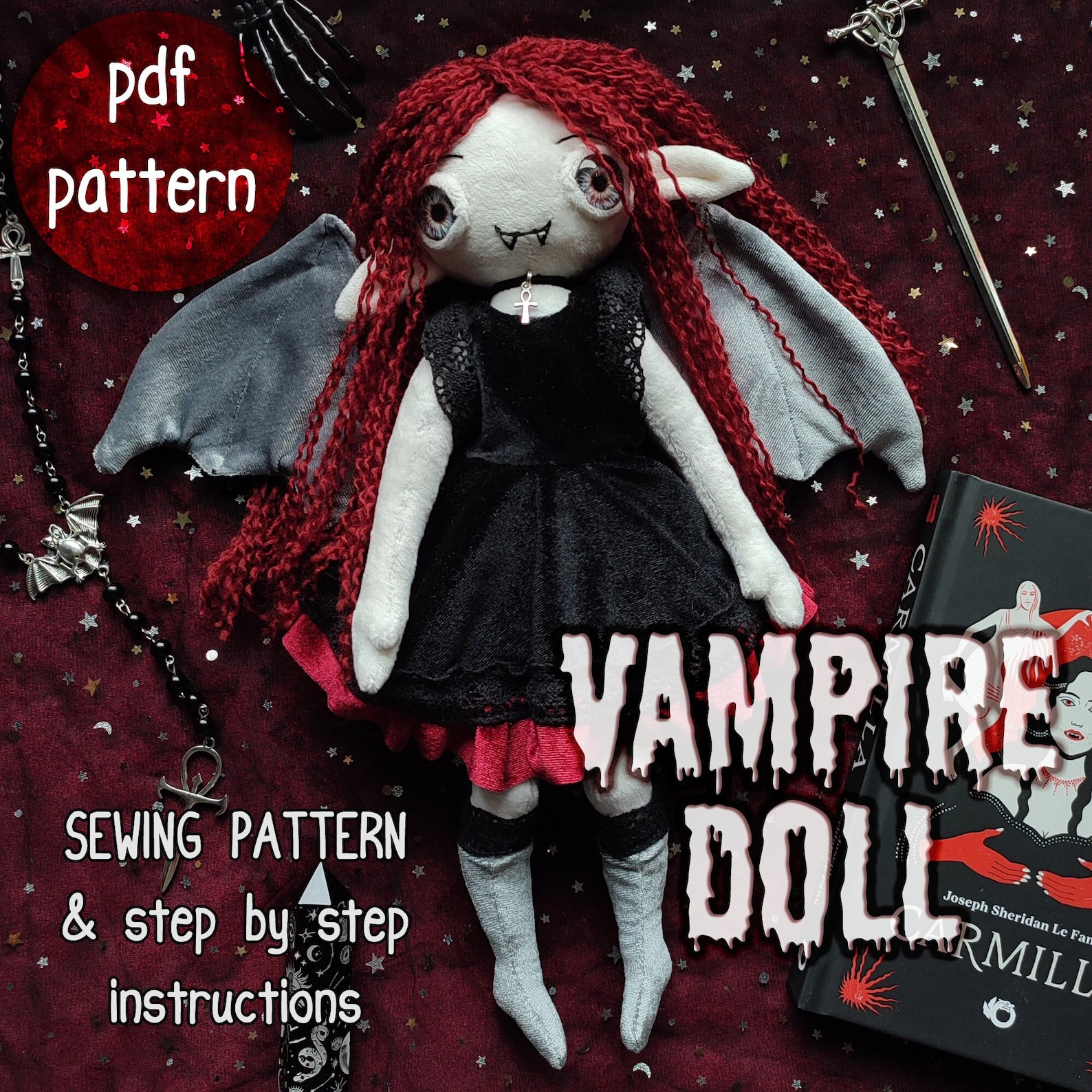 Vampire Plush Doll SEWING PATTERN - PDF Instant Download - Etsy