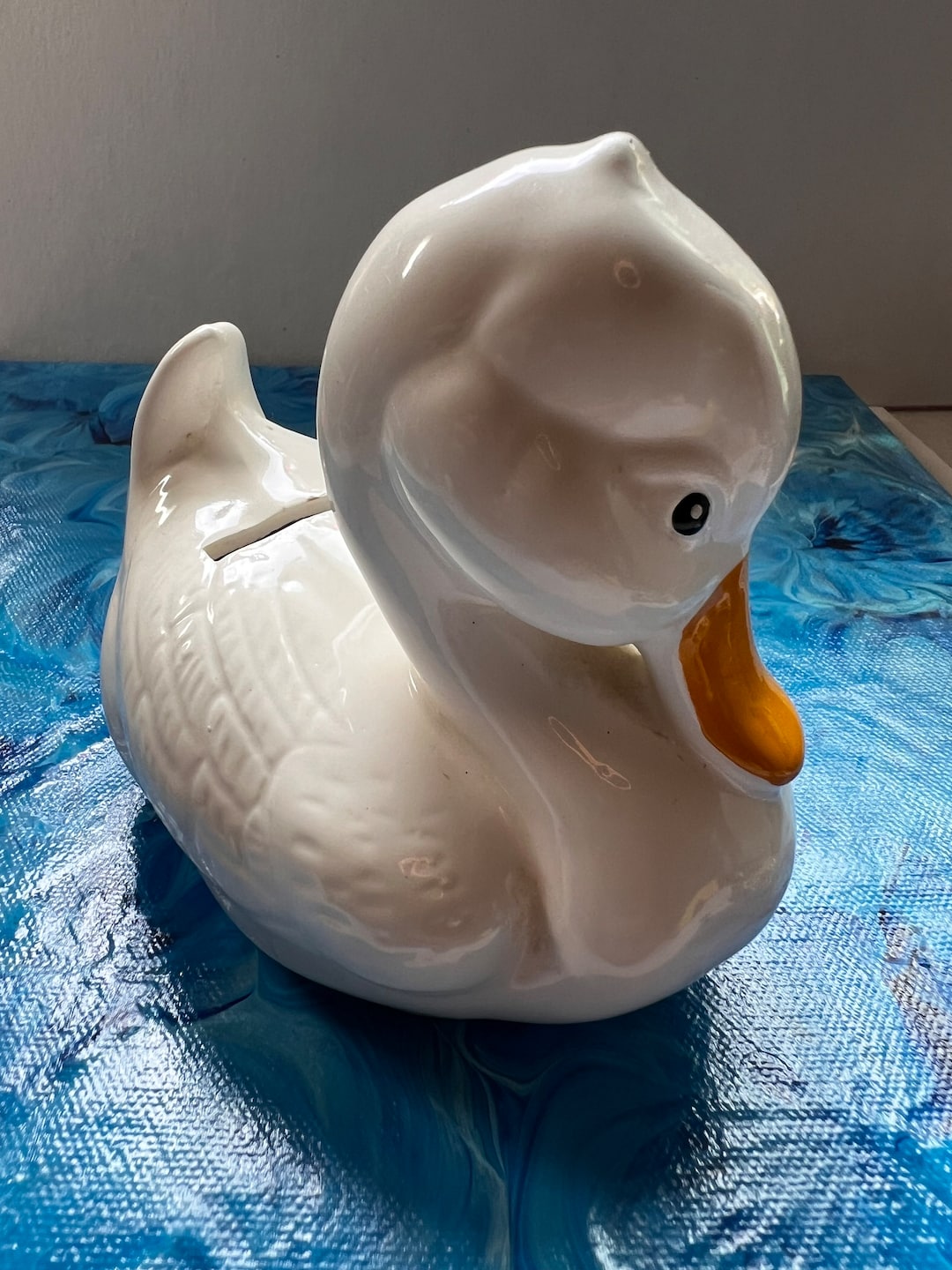 Duck White Ceramic Duck Bank. - Etsy