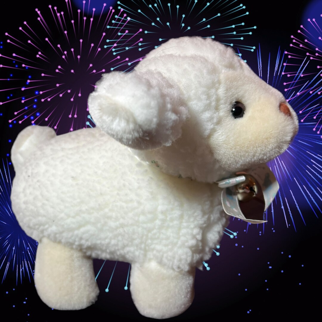 Mervyns Rare Playful Pals Lamb Sheep Plush Wooly Bell Ribbon Ivory - Etsy