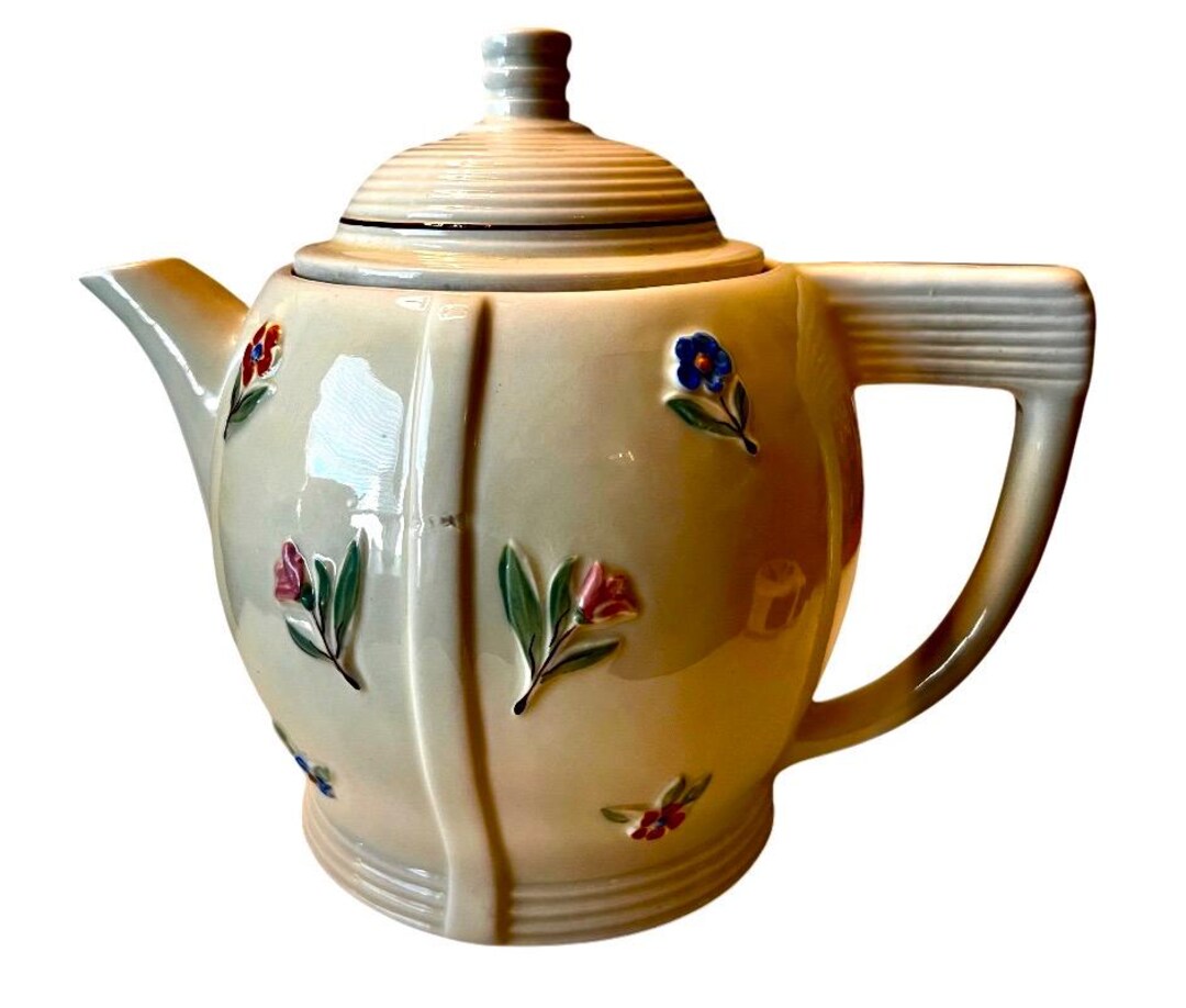 Porcelier Tea Pot Vitreous Hand Painted Flowers. Made in USA. - Etsy