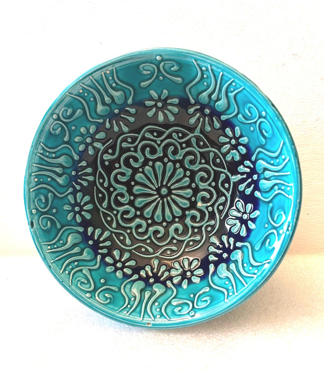 Ceramic Handmade Turquoise Footed Turkish Bowl - Etsy