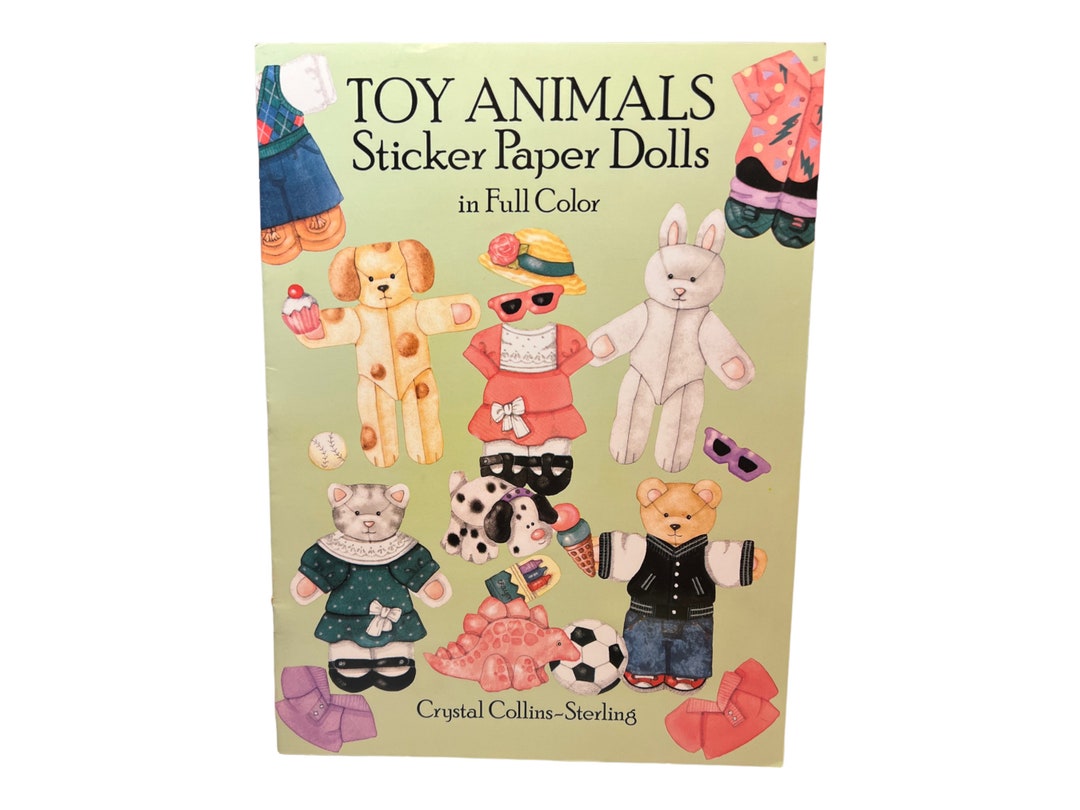 Toy Animals Sticker Paper Dolls - Full Color - Complete 1988 - Etsy