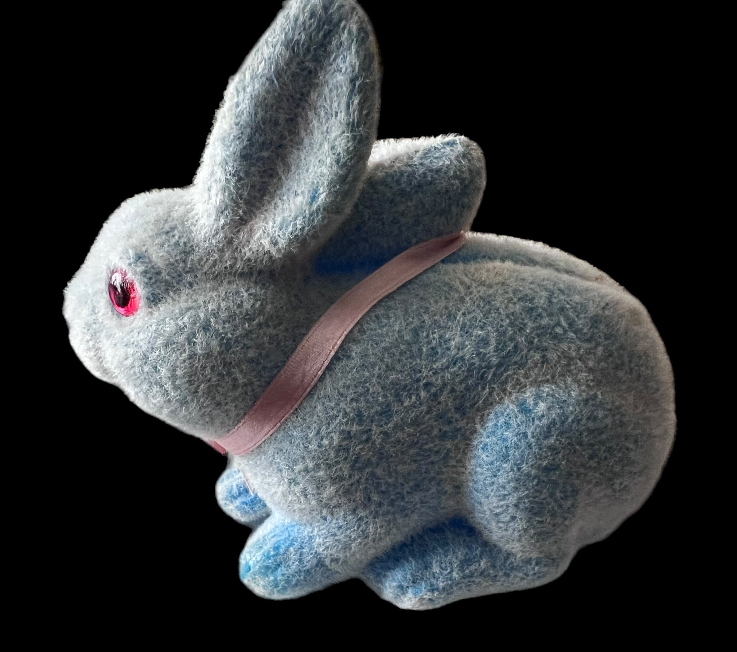 Flocked Blue Rabbit Bank Red Eyes - Etsy