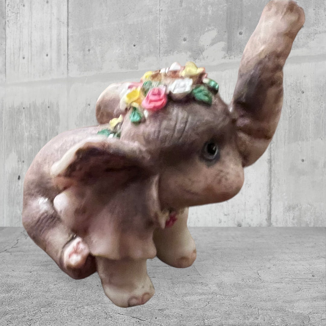 Special Issue for CWI. Baby Elephant W Flowers - Etsy
