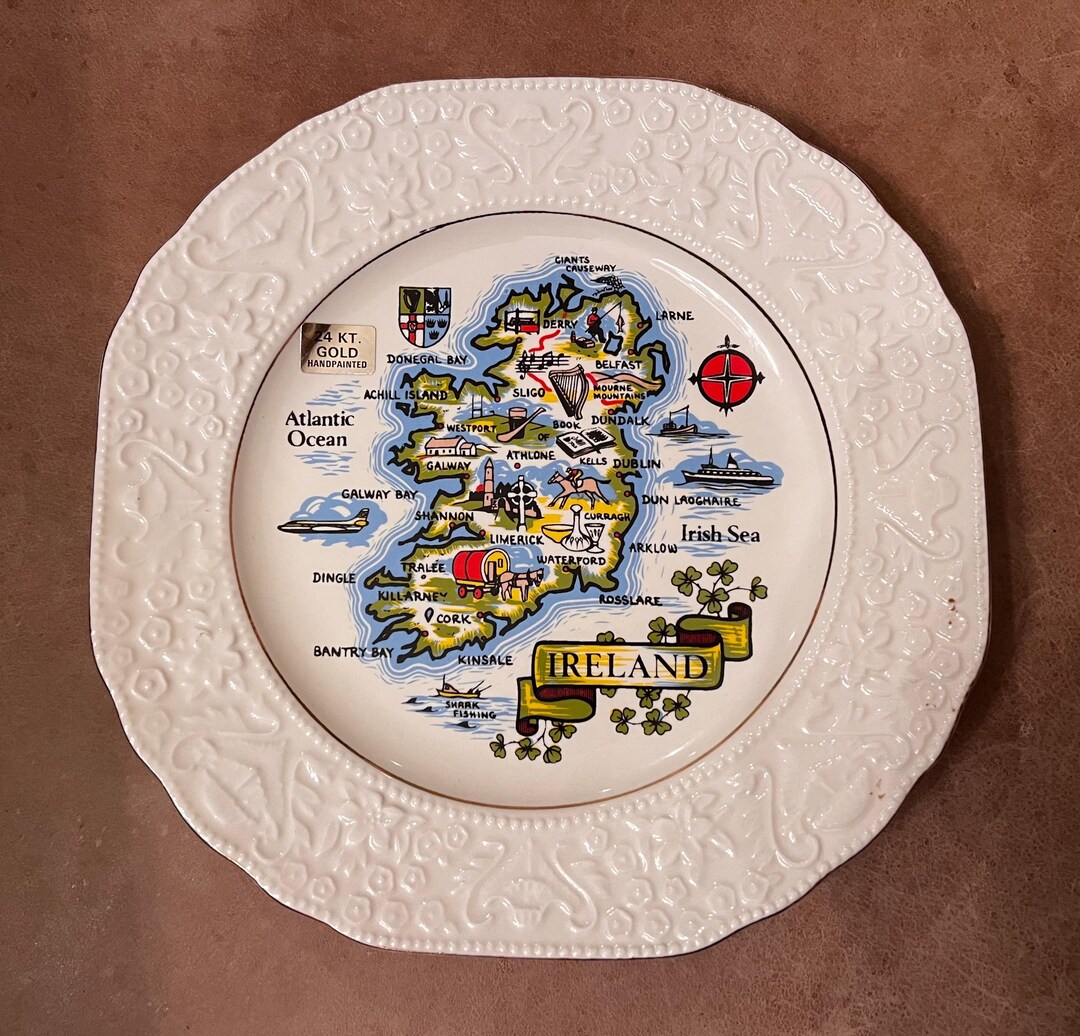 1970’s County Cork Ireland Plate 24k Gold Plate by Carrigcraft - Etsy