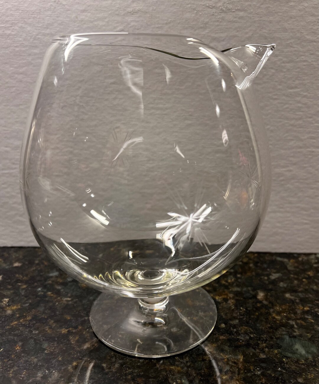 Mid Century Etched Star Brandy Pour Pitcher. - Etsy