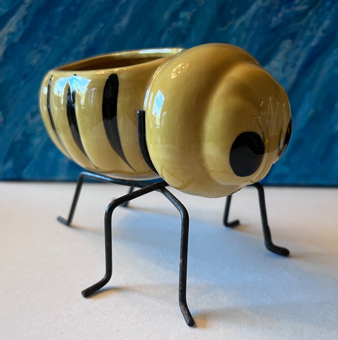 Bee Shaped Ceramic Pot With Metal Legs - Etsy