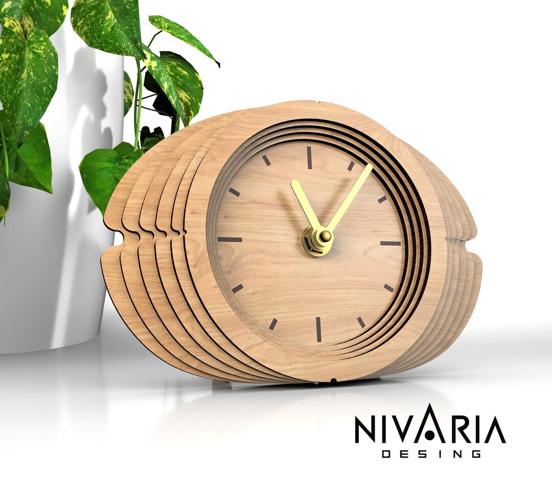 Mantel Clock _ Desk Clock _ Parametric Clock - Table Clock _ SVG + PDF ...