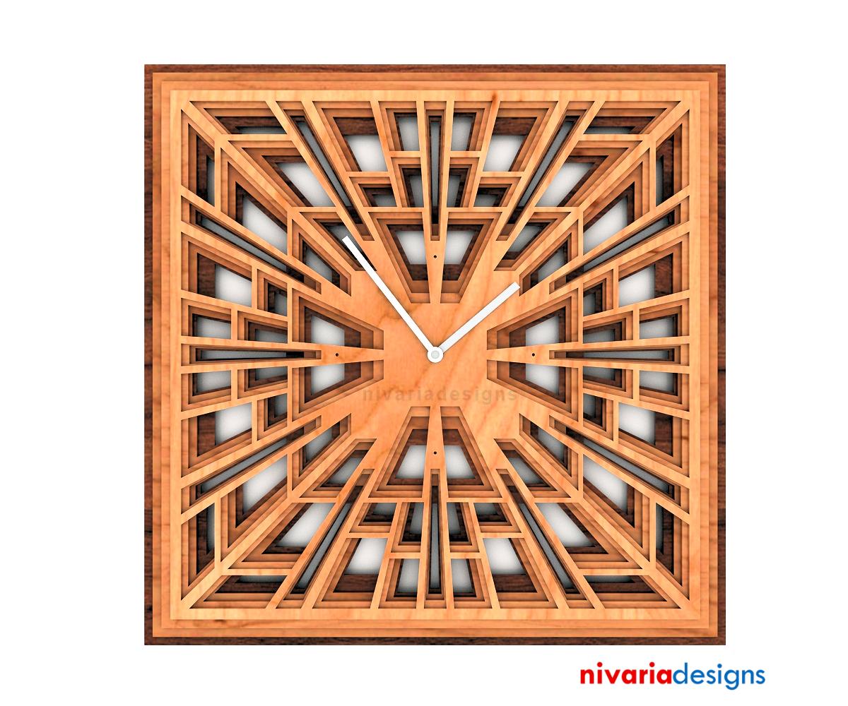 Parametric Laser Cut Clock - Laser Cut Files - DXF Files - Multilayered ...