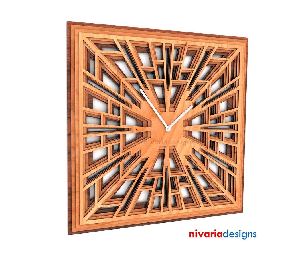 Parametric Laser Cut Clock - Laser Cut Files - DXF Files - Multilayered ...