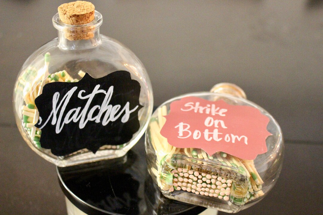 Chalkboard Label Match Jar, Matches - Etsy