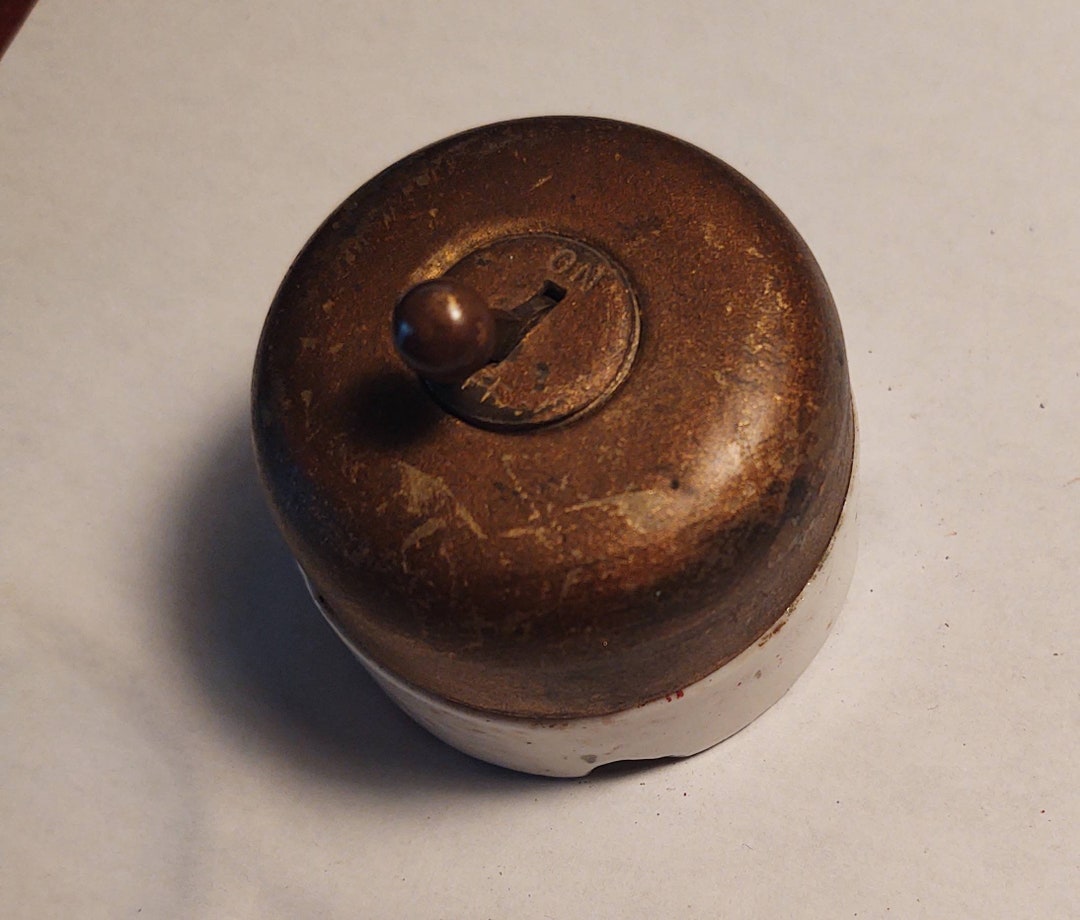 Antique Hubbell Toggle Switch Porcelain Brass 250 V Awesome Mechanics ...