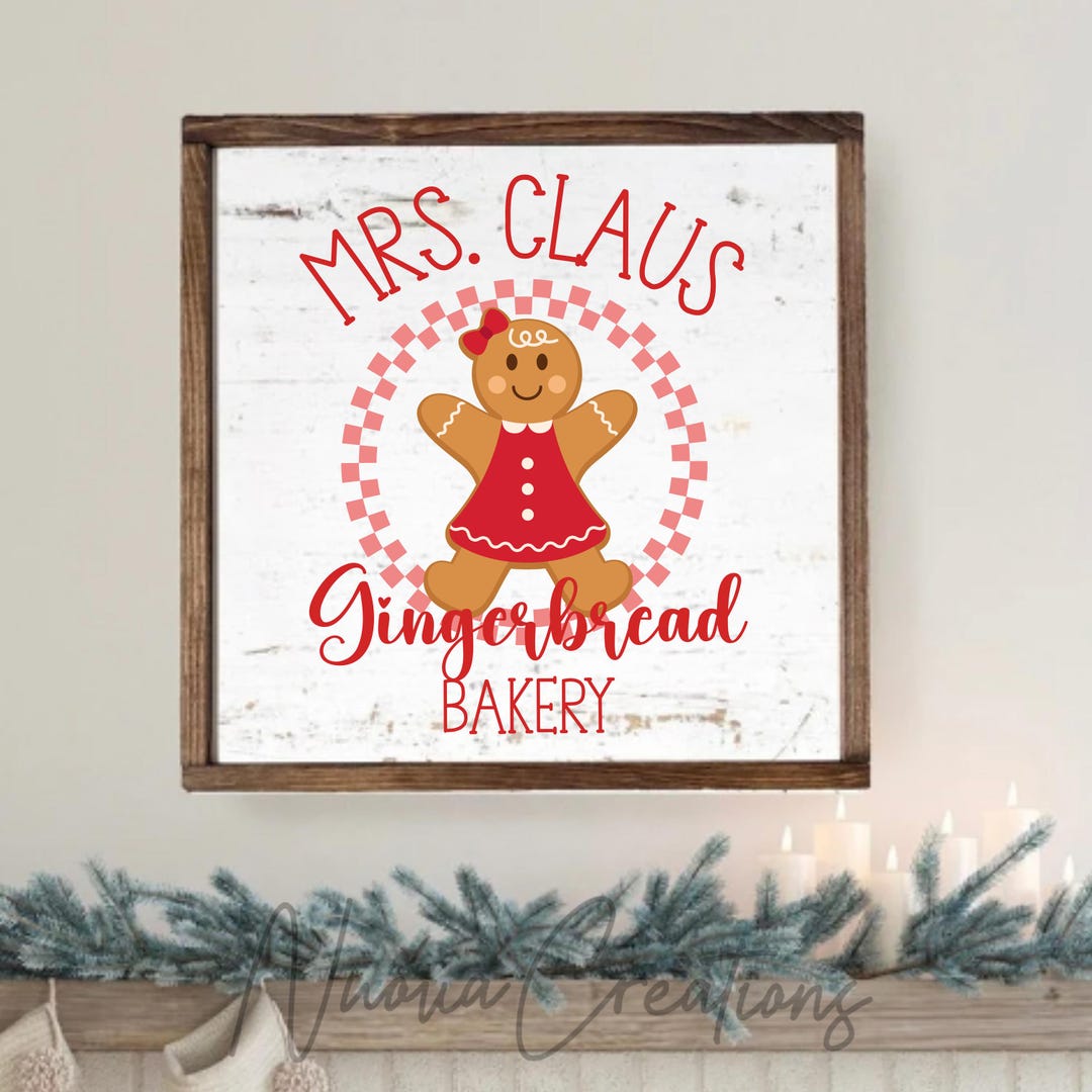 Mrs. Claus' Gingerbread Bakery PNG: Christmas Kitchen Decor (digital ...