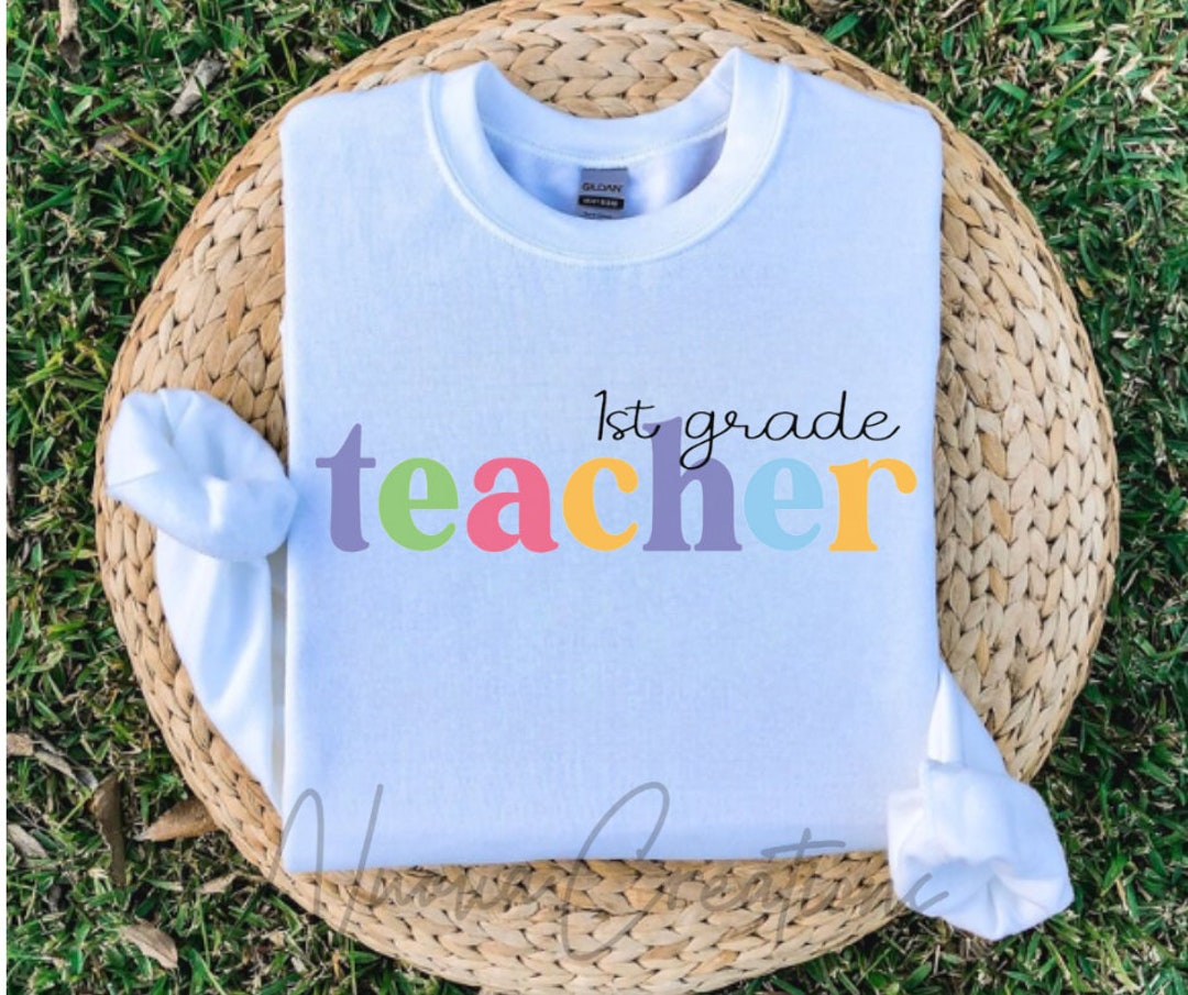 1st Grade Teacher SVG: Trendy Cut File (digital Download) - Etsy