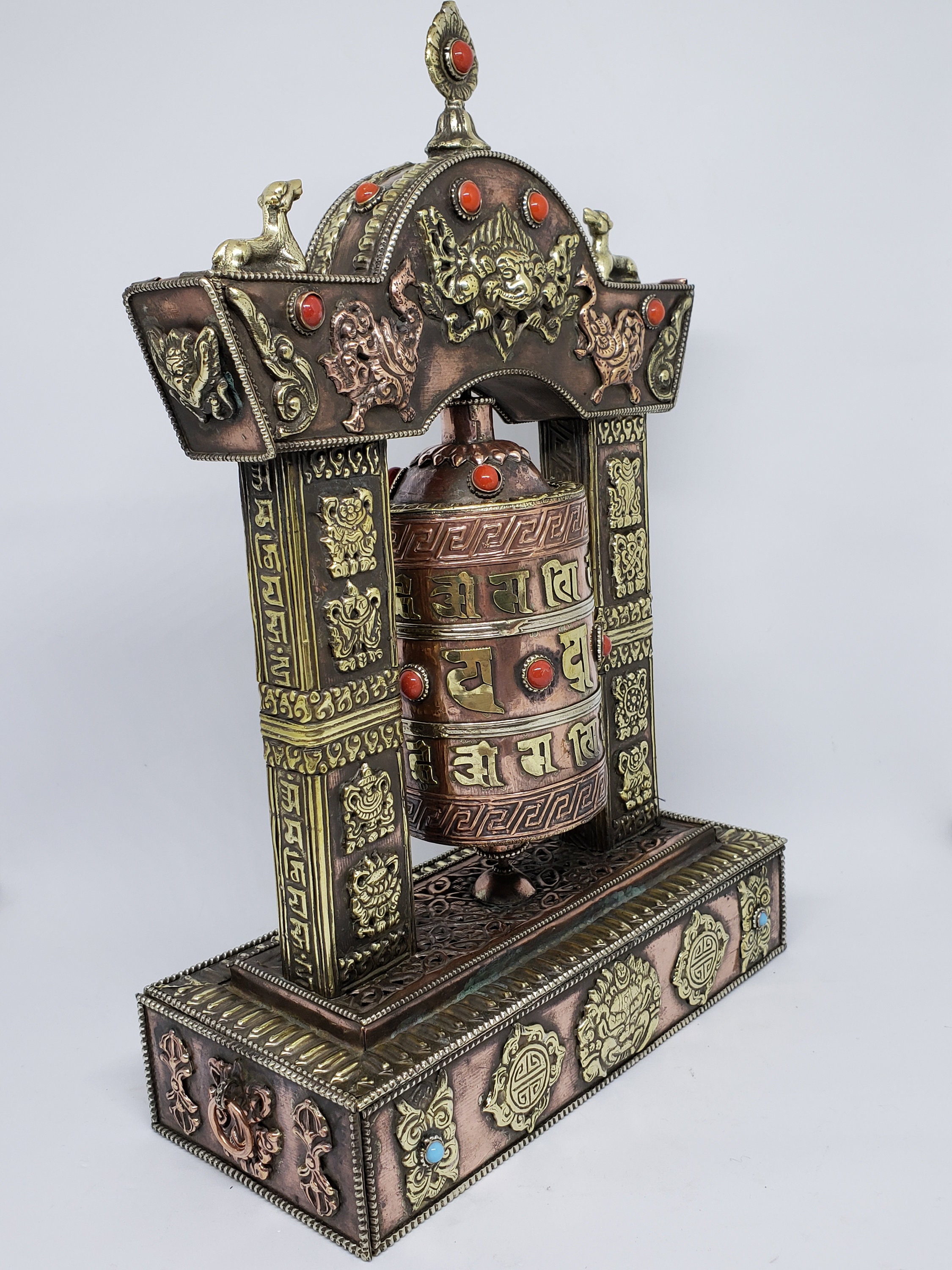 Tibetan Buddhist Handcrafted Spinning Prayer Wheel Table | Etsy