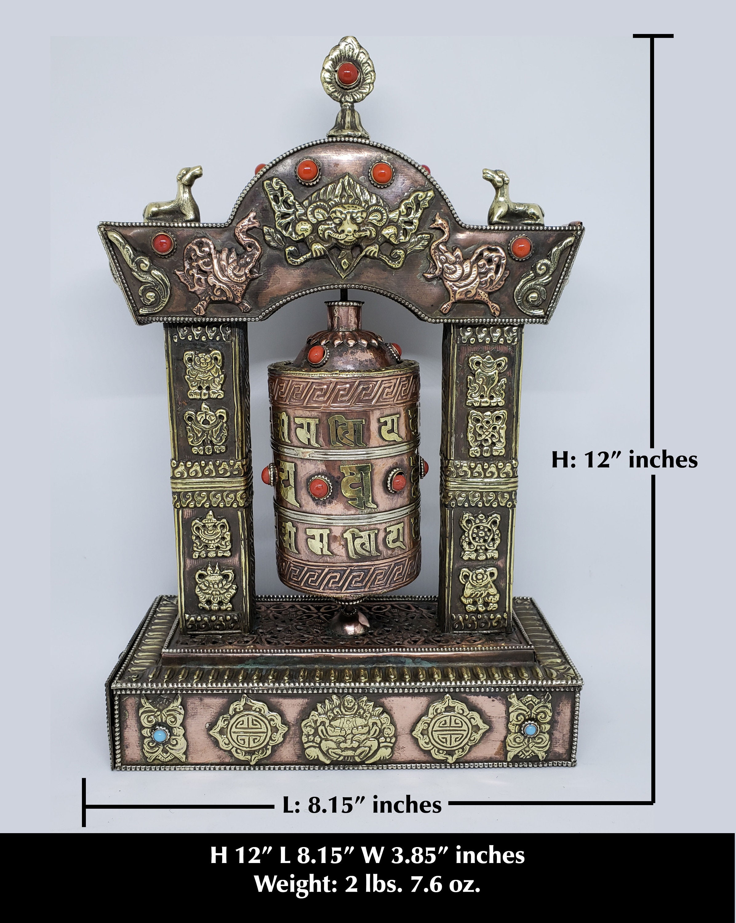 Tibetan Buddhist Handcrafted Spinning Prayer Wheel Table | Etsy